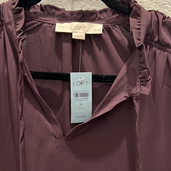 LOFT | Tops | Nwt Loft Petite Medium Purple Blouse Long Sleeve Tunic ...